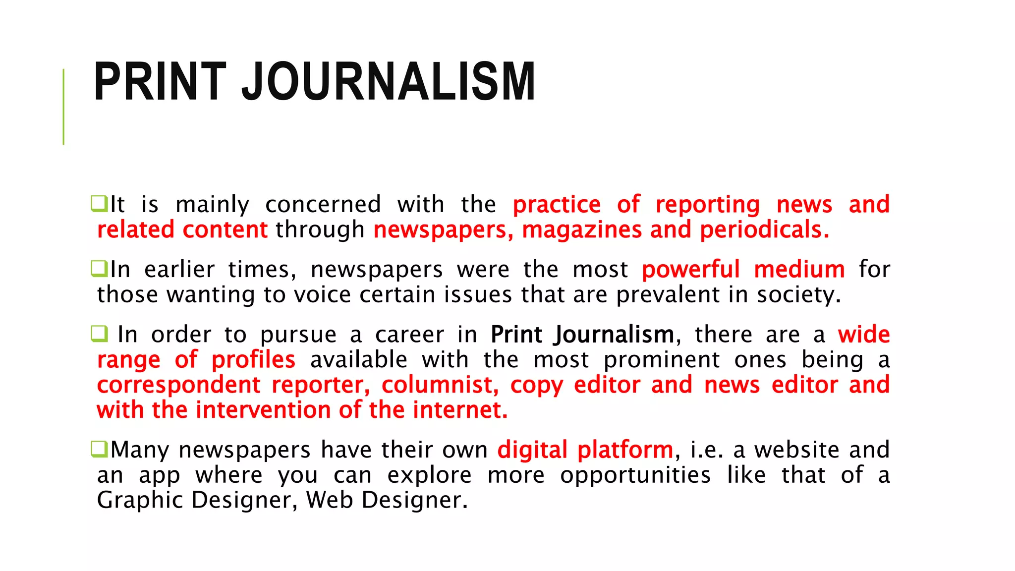 Types of Journalism | PPTX