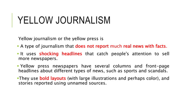 Types of Journalism | PPTX | Media Industry | Industries