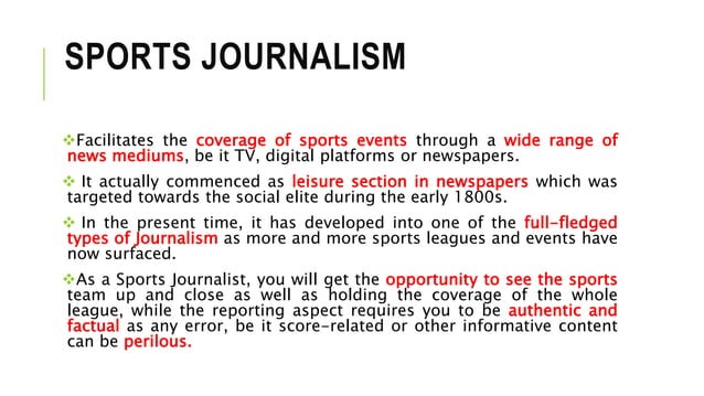 Types of Journalism | PPTX | Media Industry | Industries