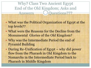 Class 2 Fall 2010 Egypt The End Of The Old Kingdom | PPTX | Genealogy ...