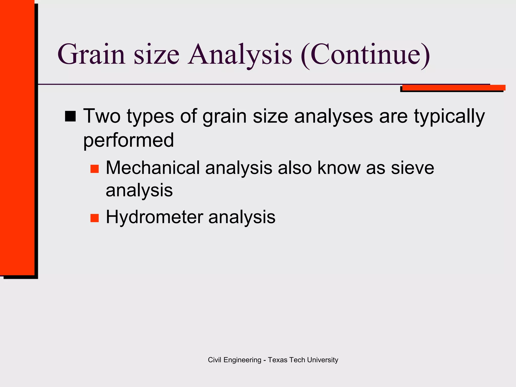 Class 2 Grain Size Analysis ( Geotechnical Engineering ) | PDF