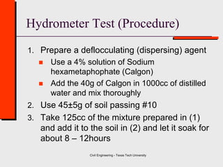 Class 2 Grain Size Analysis ( Geotechnical Engineering ) | PDF