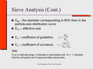 Class 2 Grain Size Analysis ( Geotechnical Engineering ) | PDF