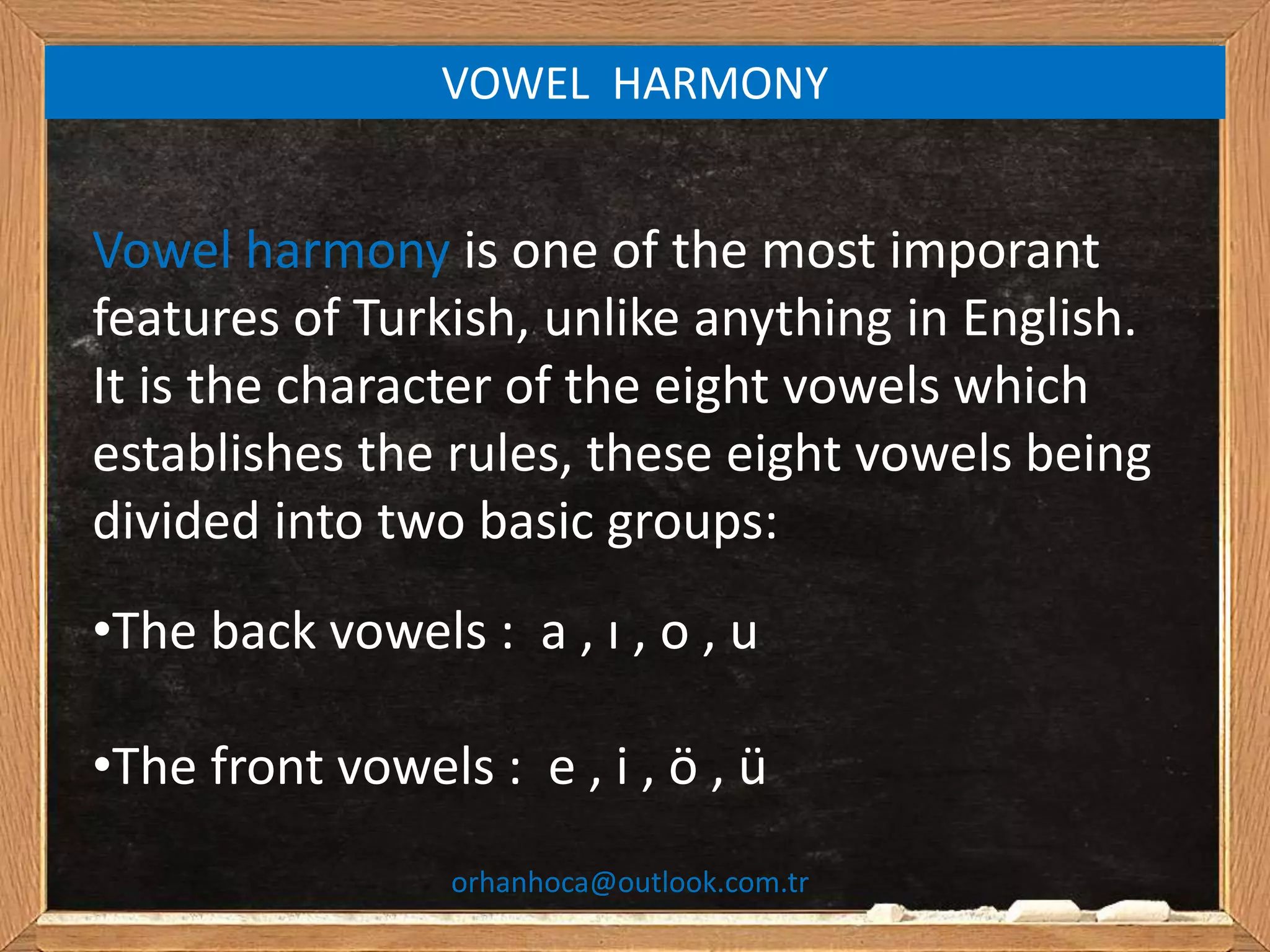 Online Turkish Grammar Vowel Harmony Sentence Structure | PPT