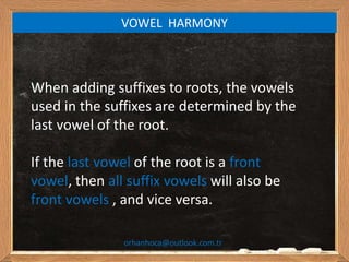Online Turkish Grammar Vowel Harmony Sentence Structure | PPT