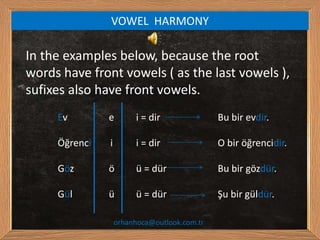 Online Turkish Grammar Vowel Harmony Sentence Structure | PPT