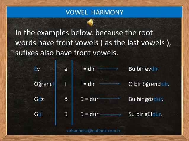Online Turkish Grammar Vowel Harmony Sentence Structure | PPT