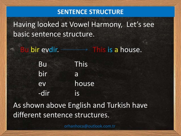 Online Turkish Grammar Vowel Harmony Sentence Structure | PPT