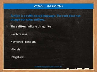 Online Turkish Grammar Vowel Harmony Sentence Structure | PPT