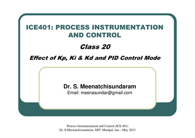 Class 20 effect of kp, ki & kd and pid control mode | PDF | Physics | Science