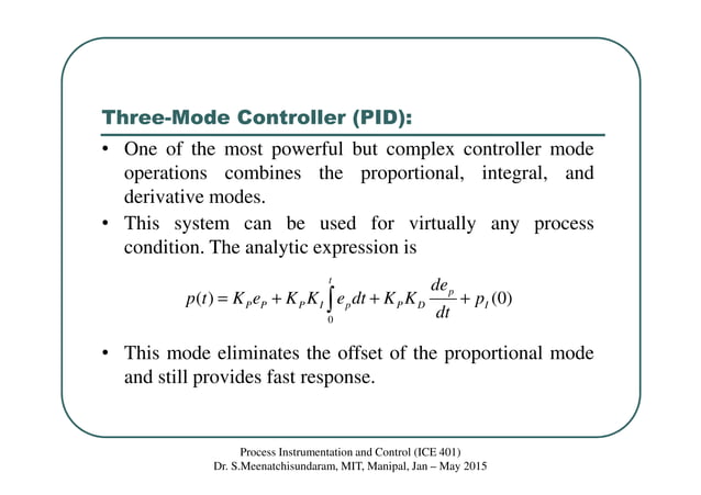 Class 20 effect of kp, ki & kd and pid control mode | PDF | Physics | Science