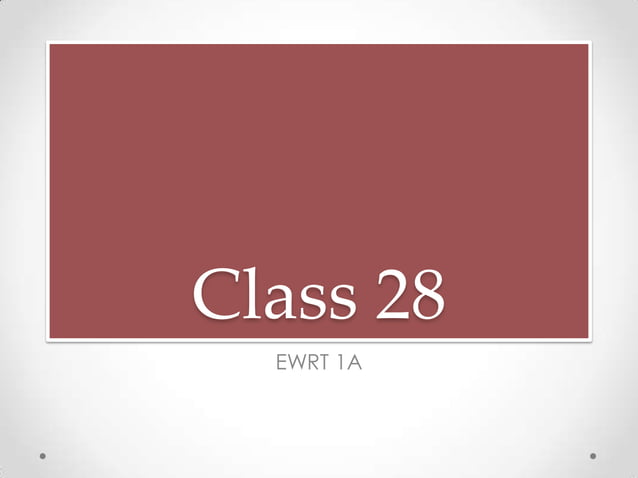 Class 28 | PPT