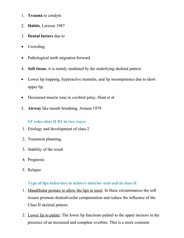 Class 2 Div 1 For Orthodontists By Almuzian Doc
