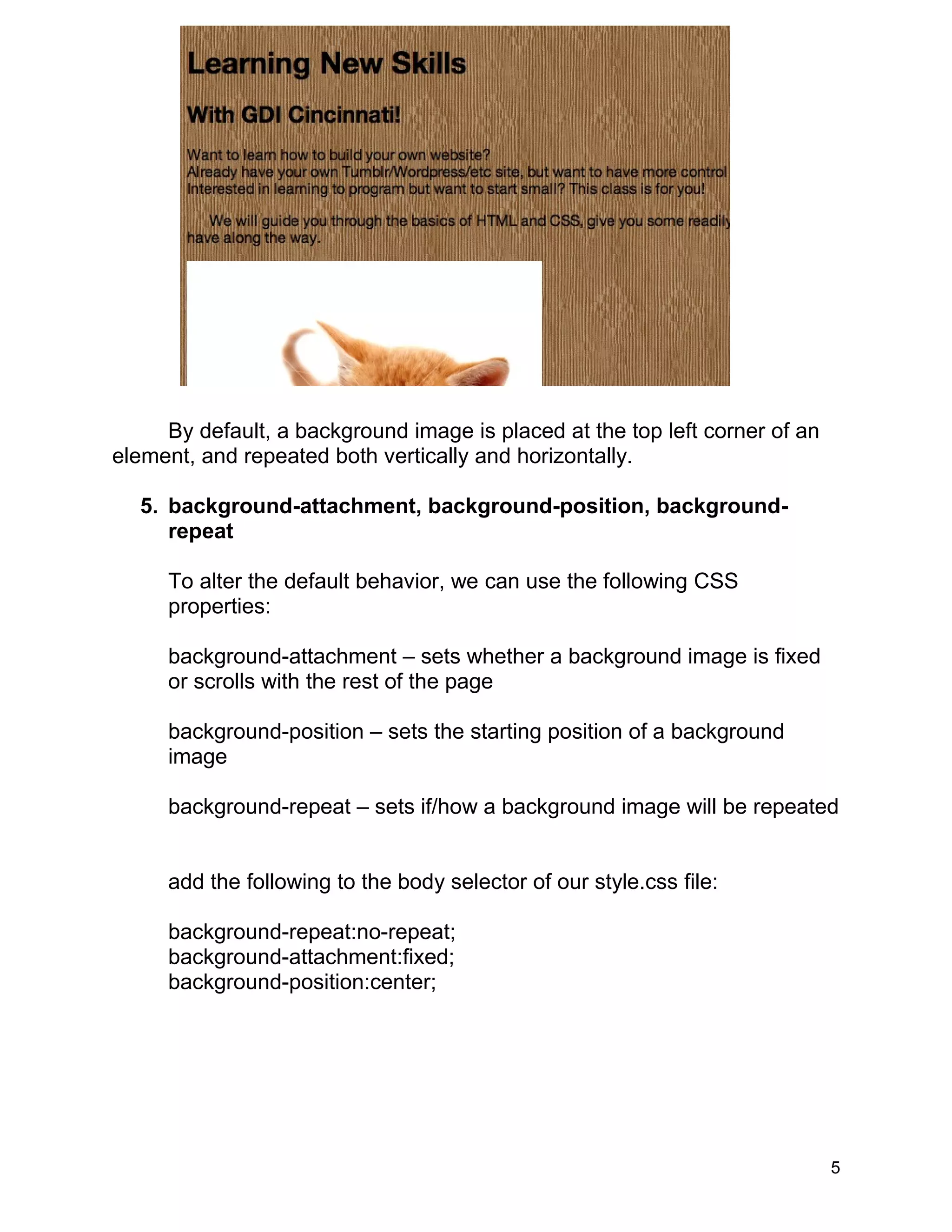 Class 2 handout css exercises (2) | PDF