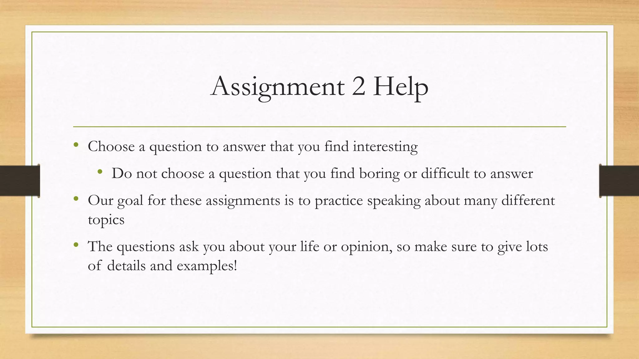 Class 2 instructions | PPTX