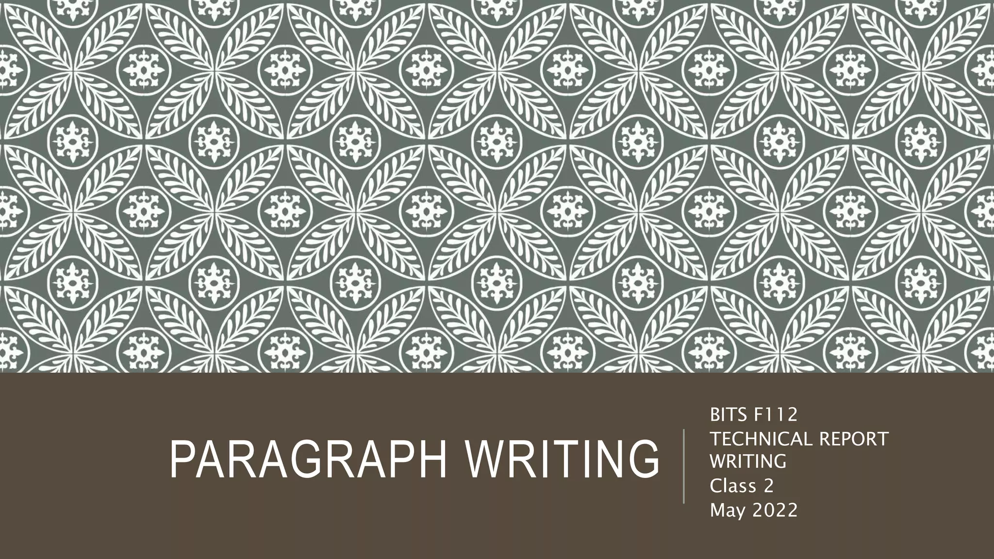 Class 2 Paragraph Writing TOPIC SENTENCES.pptx