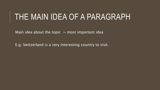 Class 2 Paragraph Writing TOPIC SENTENCES.pptx