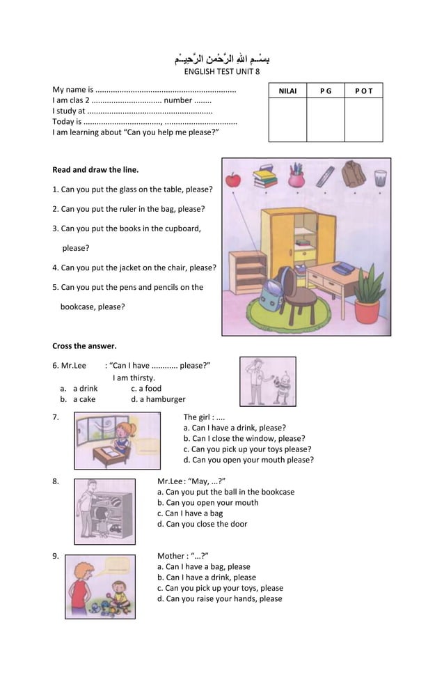 Class 2 unit 8 can you help me please | DOCX