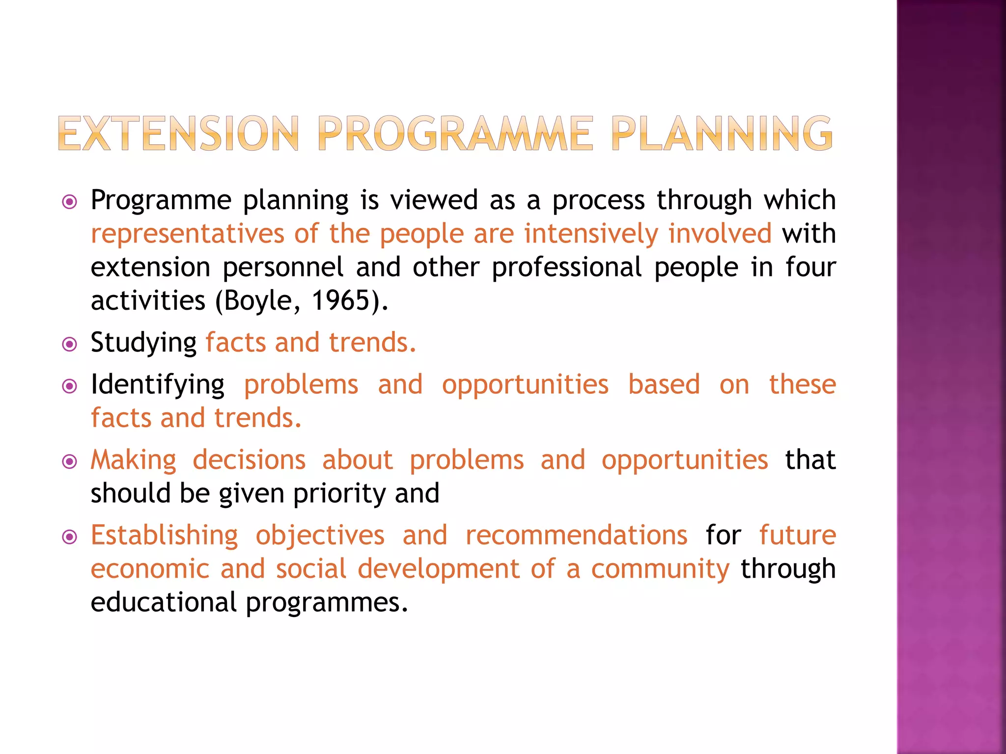 Extension Programme Planning | PPTX