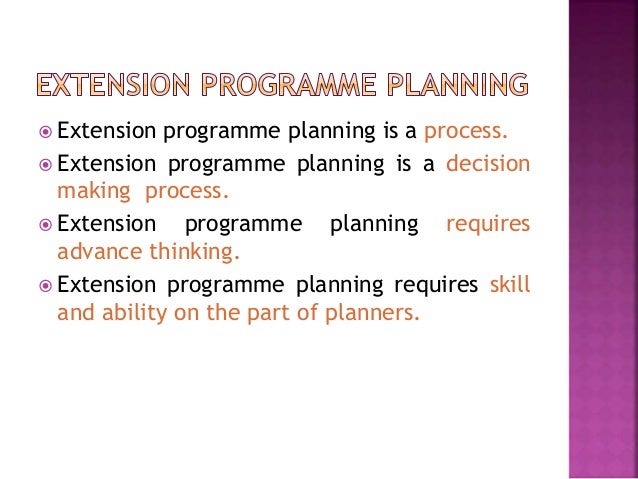 Extension Programme Planning