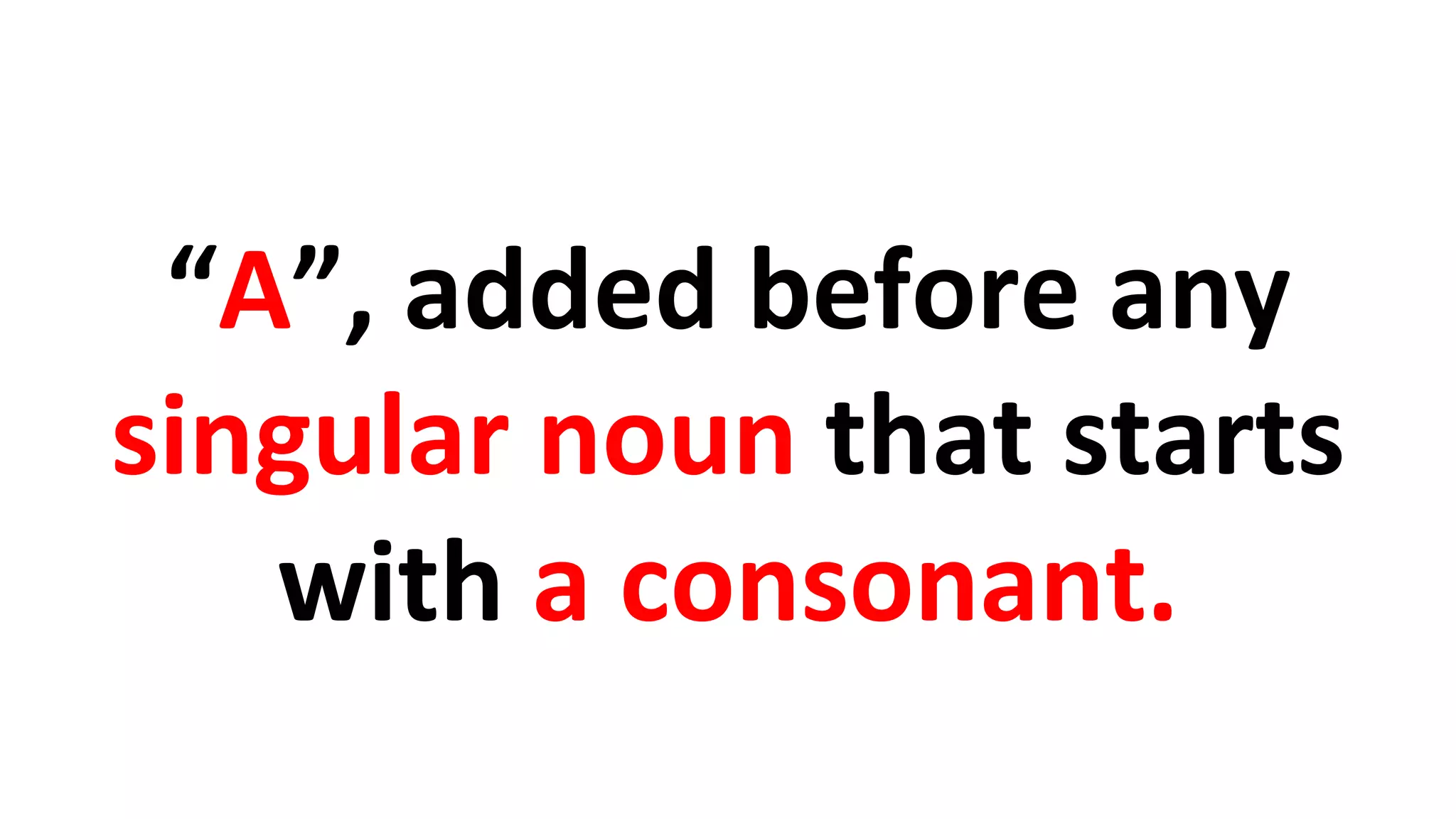 Class 3 english - articles ( a, an & the ) (1) | PPTX