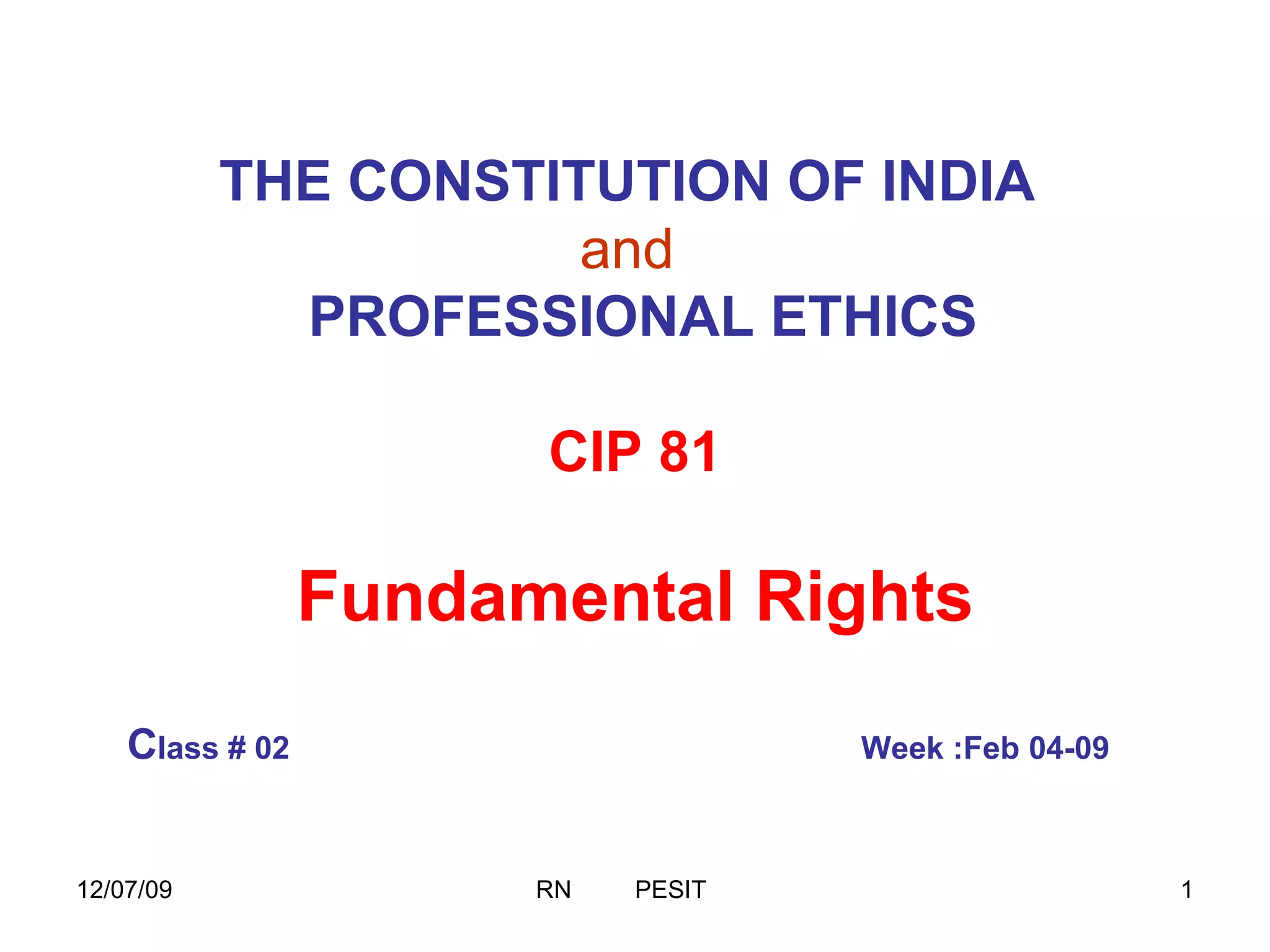 Class3 Fundamental Rights | PPT