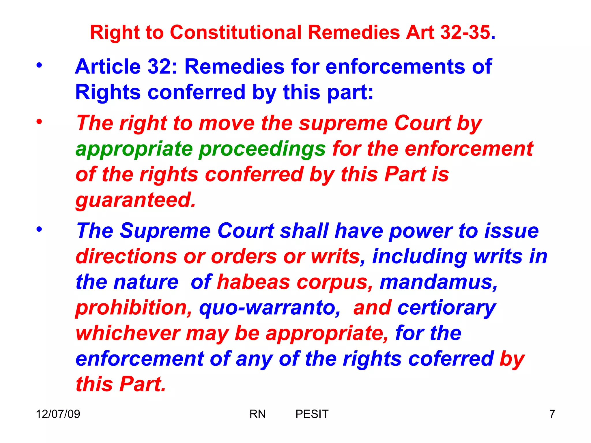 Class3 Fundamental Rights | PPT