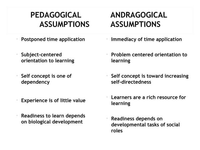 Class 3 knowles principles of andragogy | PPT