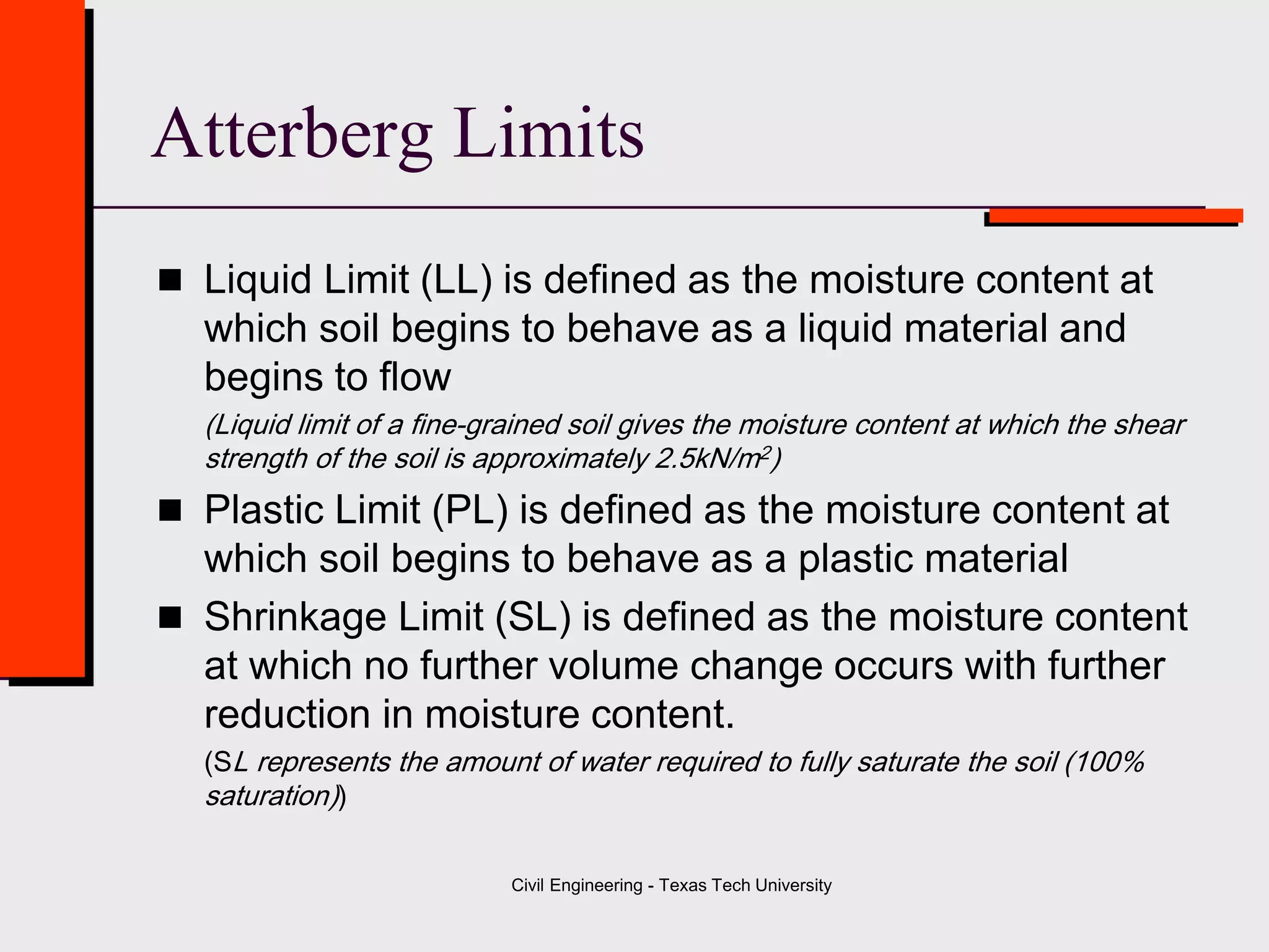 Class 3 (a) Soil Plasticity (Atterberg Limits) ( Geotechenical ...
