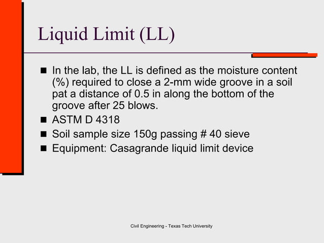 Class 3 (a) Soil Plasticity (Atterberg Limits) ( Geotechenical ...