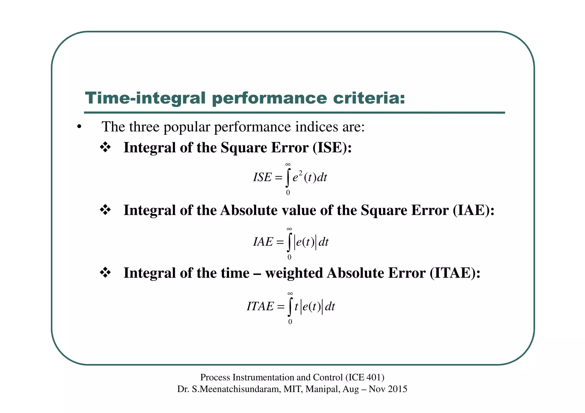 Class 32 performance criteria for tuning controllers | PDF
