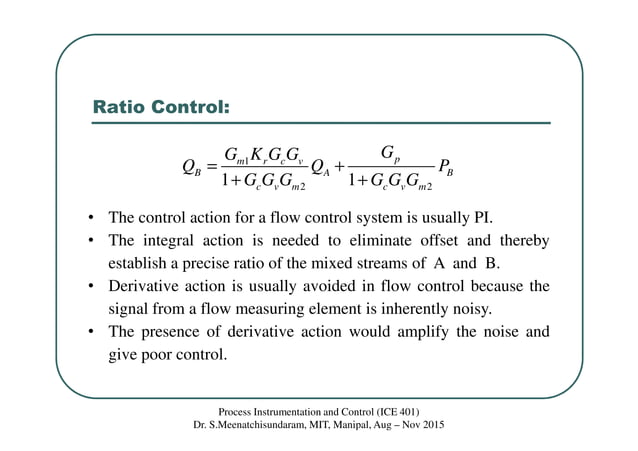 Class 35 advanced control strategies – ratio control, split range ...