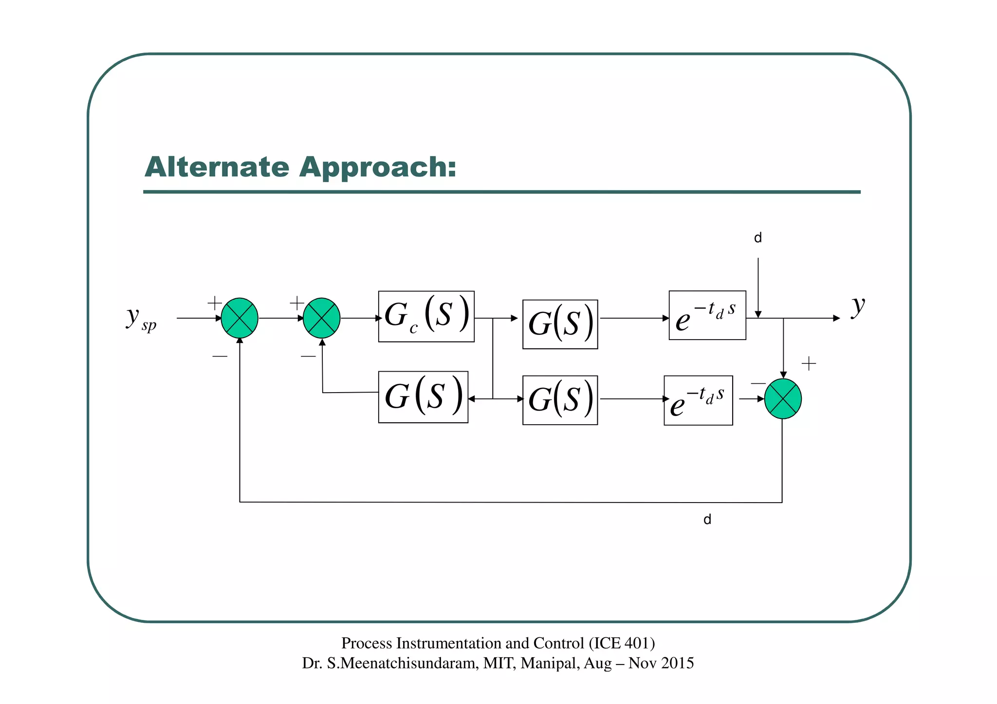 Class 36 advanced control strategies – dead time compensator, selective ...