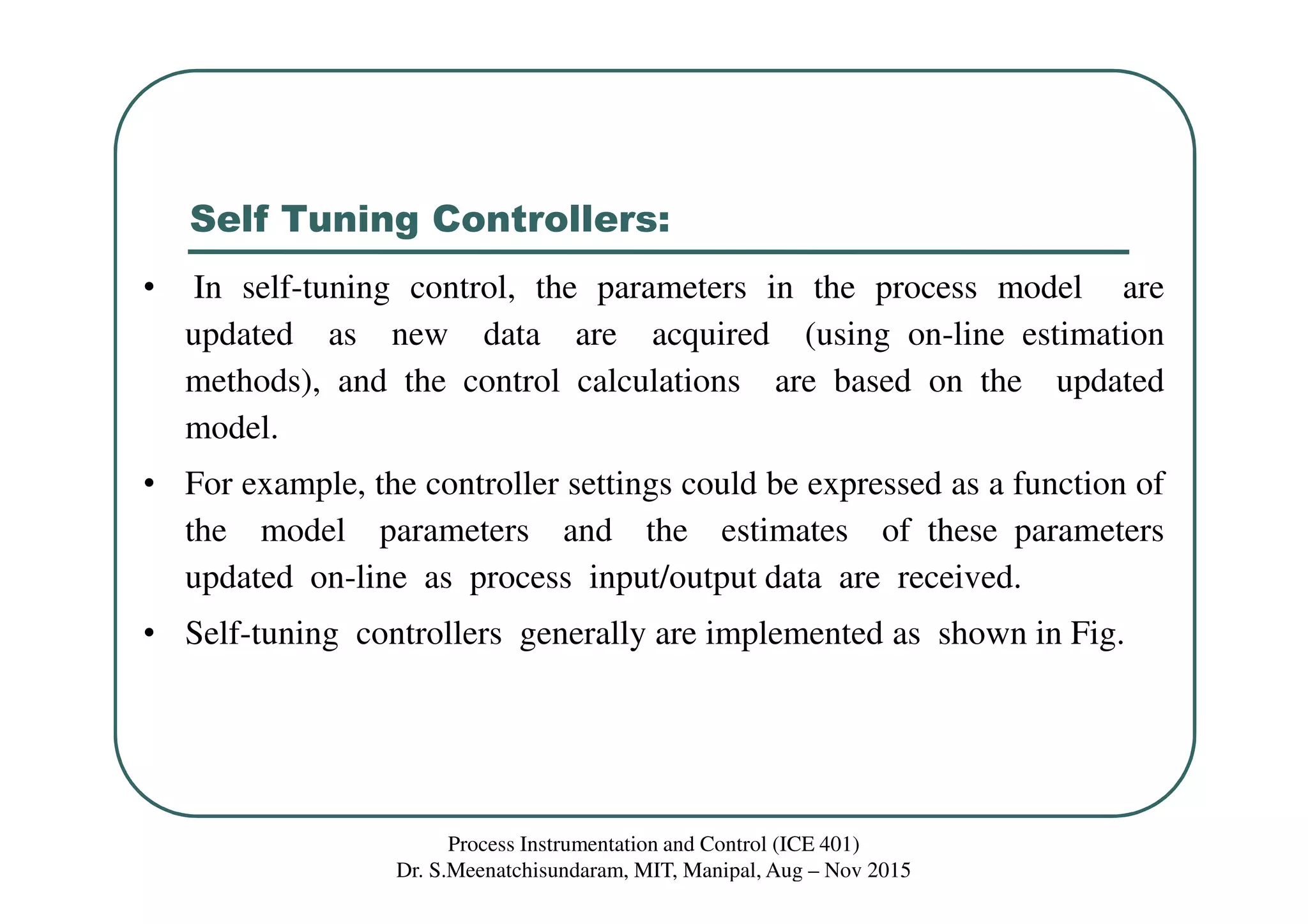 Class 38 self tuning controllers and imc | PDF