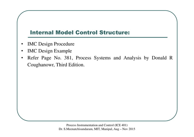 Class 38 self tuning controllers and imc | PDF