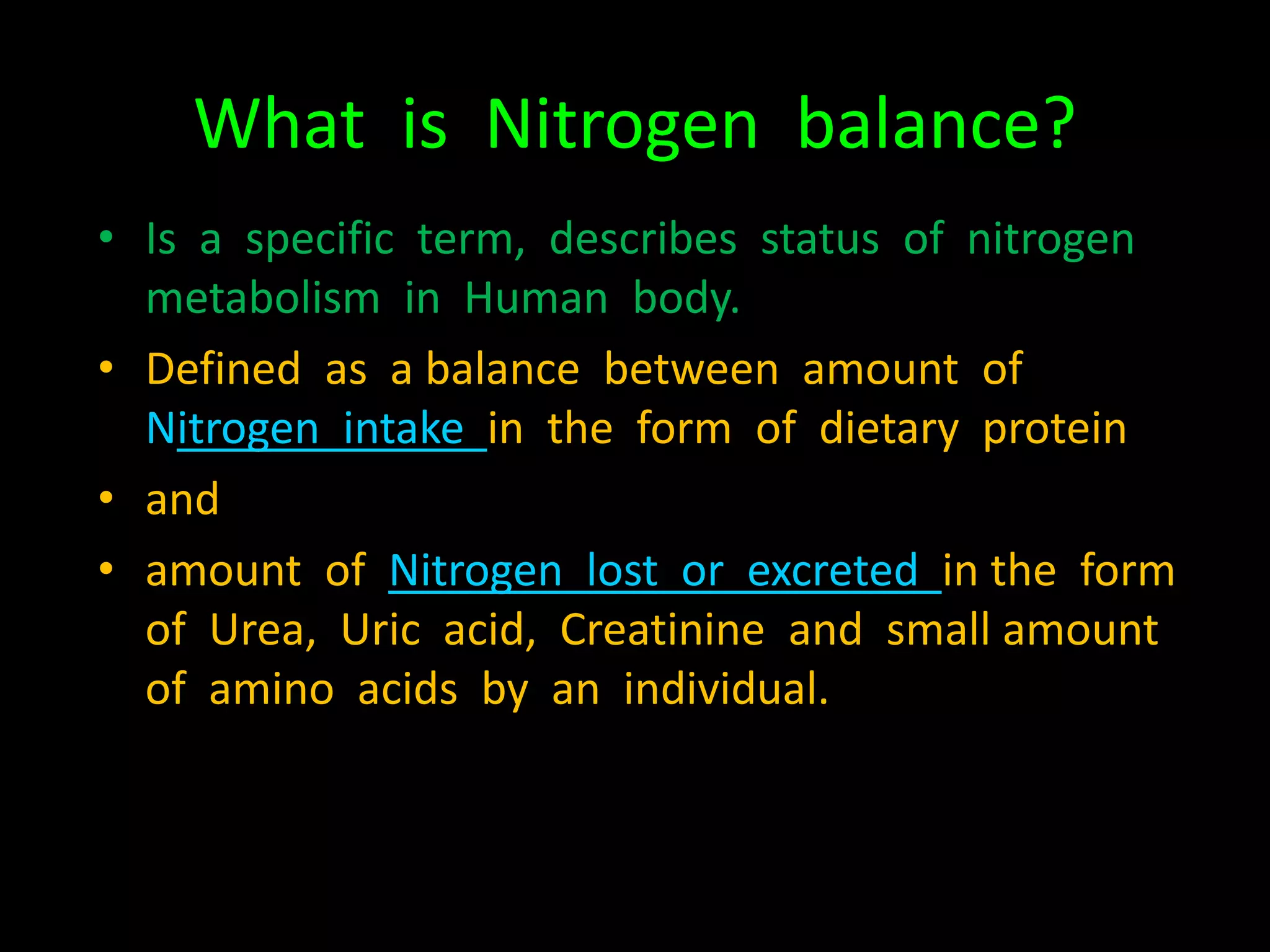 Amino acid pool And Nitrogen Balance | PPTX