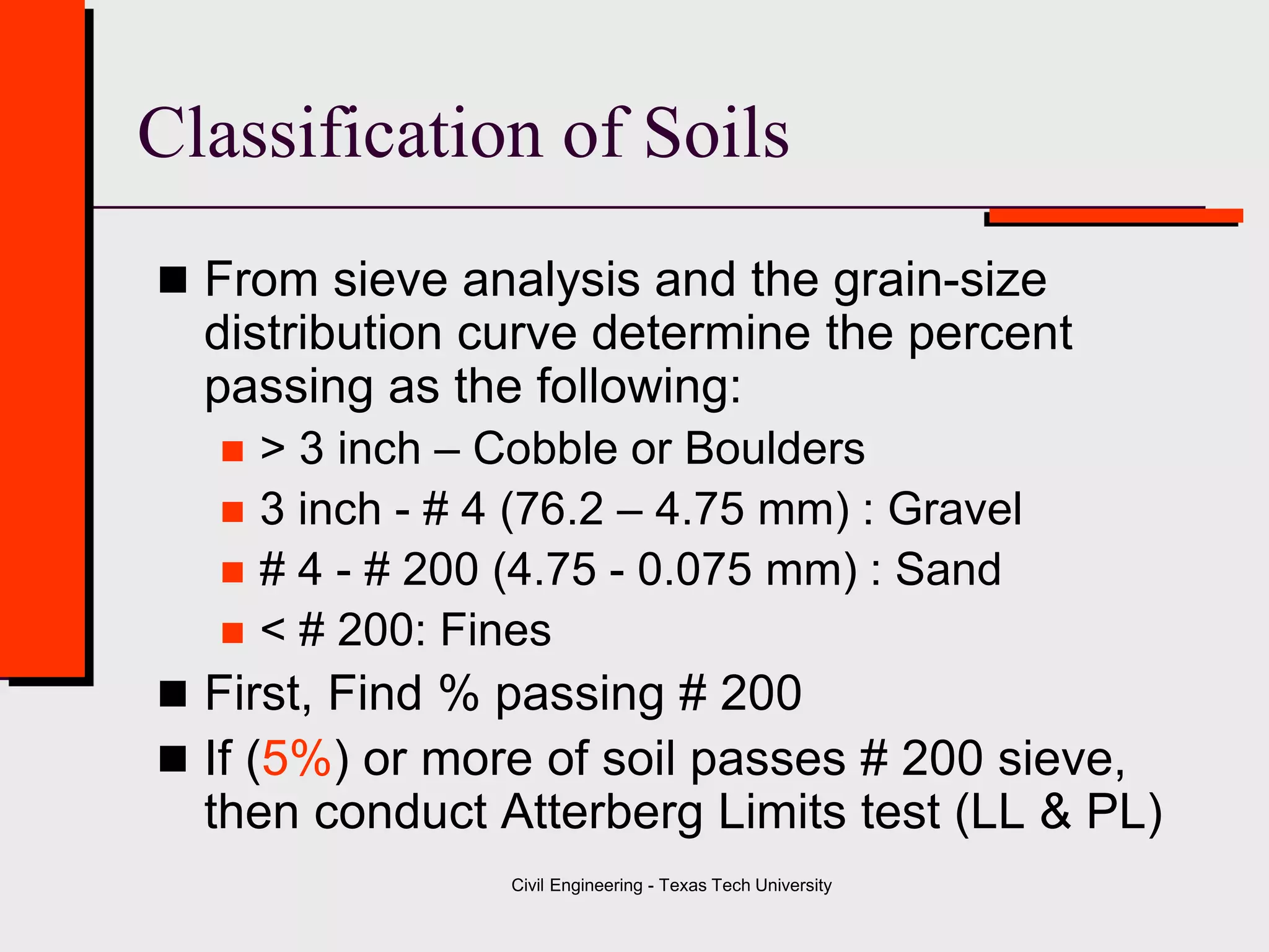 Class 3 (b) Soil Classification ( Geotechnical Engineering ) | PDF