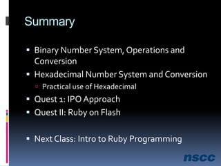 Class 3 Binary & Hexadecimal | PPTX | Programming Languages | Computing