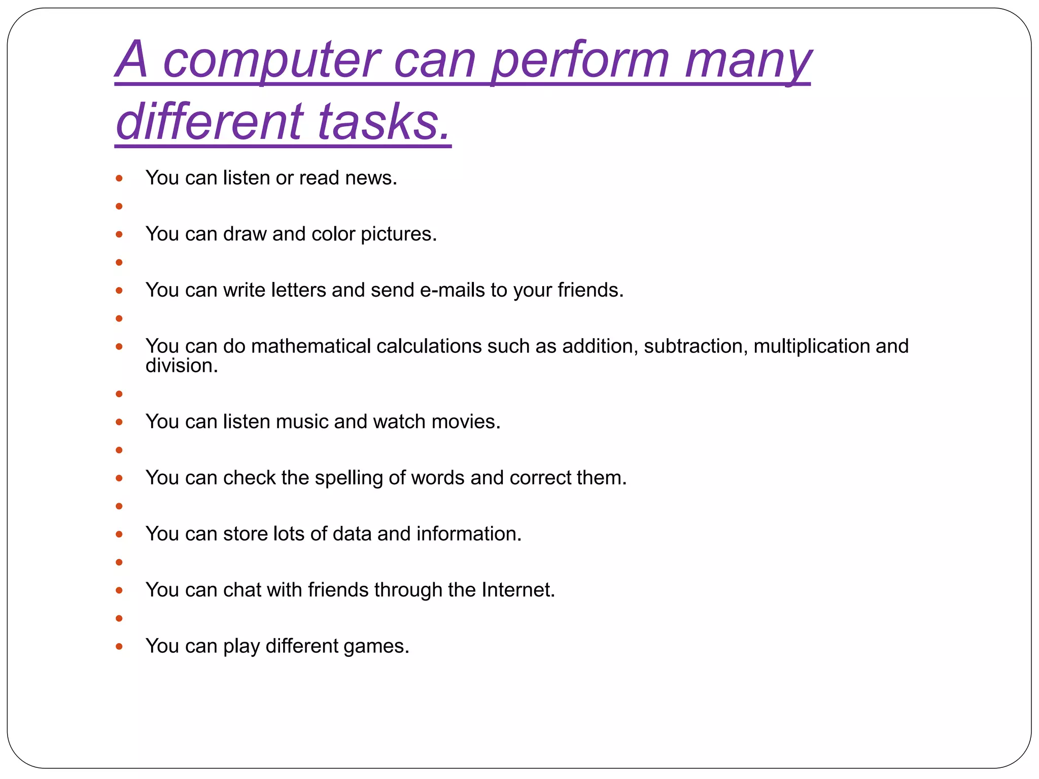 Class 3 c0mputer day 1 | PPTX | Technology & Computing