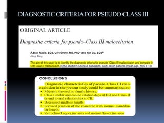 CLASS III MALOCCLUSION IN ORTHODONTICS | PPTX