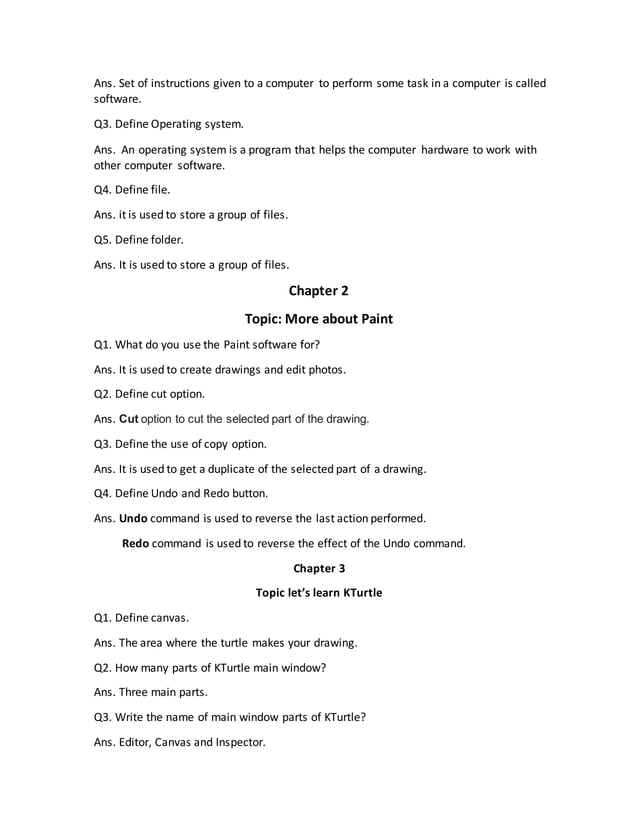 oxford computer grade 3 chapter 1 to 3 solution exercise | DOCX ...