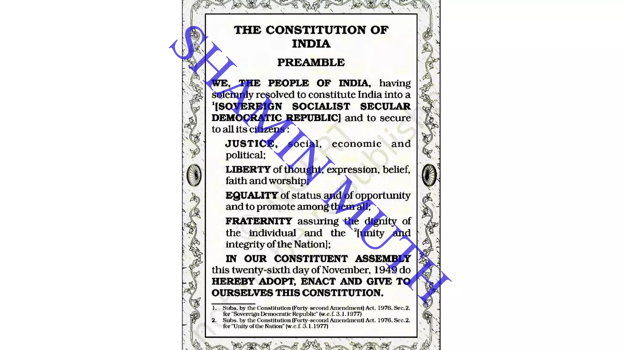 Importance of preamble - MCN202 (Module 1) | PDF