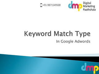 Keyword Match types explained in detail - Google Adwords Training by ...