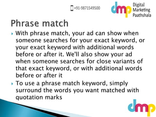 Keyword Match types explained in detail - Google Adwords Training by ...