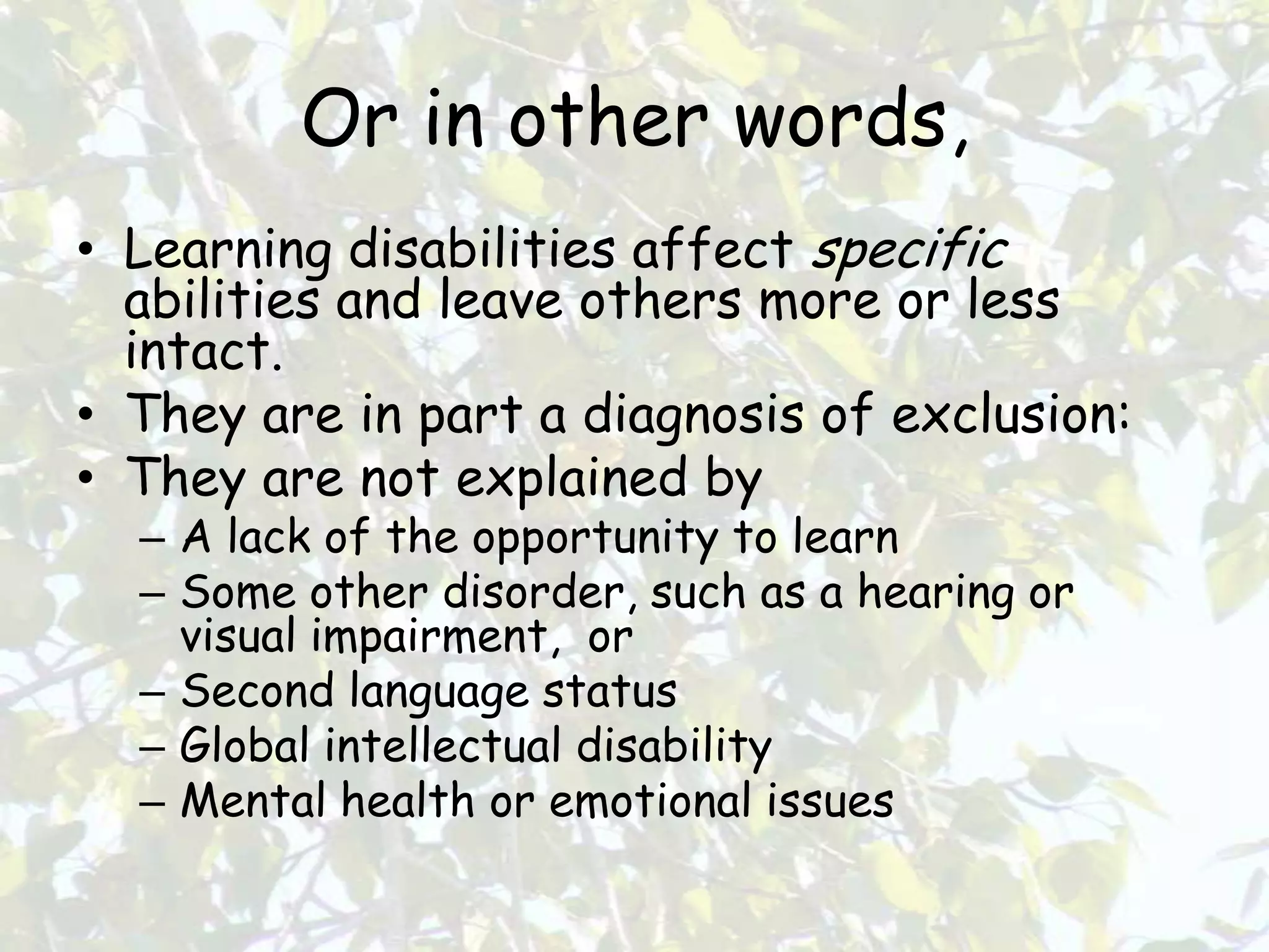 Class 3 powerpoint--language based learning disabilities | PPTX