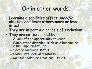 Class 3 powerpoint--language based learning disabilities | PPTX
