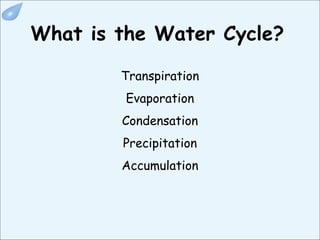 WATER CYCLE PPT | PPT