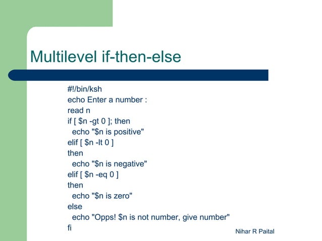 UNIX - Class3 - Programming Constructs | PPS | Operating Systems | Computer Software and ...