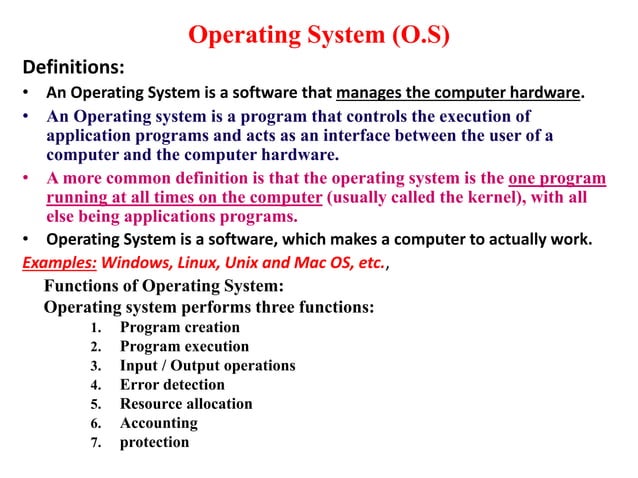 Class4 | PPTX | Operating Systems | Computer Software and Applications