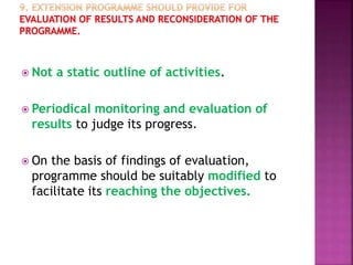 Principles, Steps of programme planning, evaluation and monitoring of ...